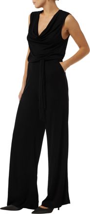 Comma Jersey-Jumpsuit mit Wasserfall-Ausschnitt
