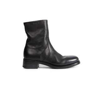 Prada Leather Zipper Ankle Boots
