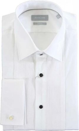 Michael Kors Homme, Chemises, Blanc, Taille: 3XL Pleated Tuxedo Shirt