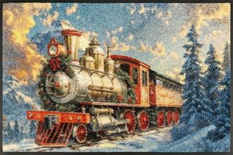 Wash+Dry Fu&szlig;matte, Snow Express 50x75cm, innen und au&szlig;en, waschbar