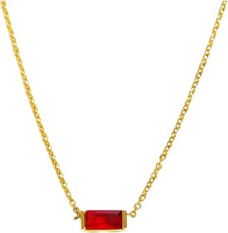 Dansk Copenhagen Rubin Geburtsstein Goldkette Wasserdicht Liebe - - Accessories - Damen - Gelb - ONE SIZE