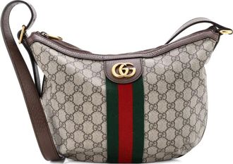 Gucci Ophidia Half Moon Hobo GG Coated Canvas Small crossbody bag - Nude