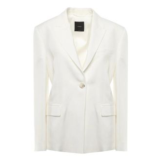 Pinko Wei&szlig;e Jacke Mit Reverskragen Kurzes R&uuml;ckenteil - - Jackets - Damen - Wei&szlig; - M