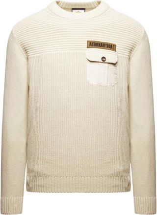 Aeronautica Herren, Strickwaren, Beige, 2XLGröße