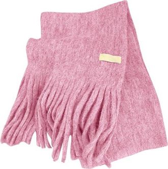 Generic &Eacute;charpe en tricot m&eacute;lang&eacute; luxueux pour une longue frange &eacute;l&eacute;gante pour lhiver douce et chaude pour un confort quotidien, rose, Taille unique
