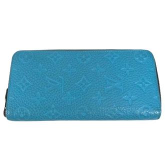 Louis Vuitton Portefeuille long pr&eacute;-poss&eacute;d&eacute; en Taurillon (bi-pli) - Femme - Pre-owned - Bleu - Taille: ONE Size
