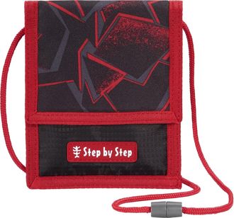 Step by Step Brustbeutel Ninja Yuma, schwarz-rot, mit Sichtfenster, Münzfach mit Reißverschluss, Schlüsselbefestigung, zum Umhängen, für die 1. bis 4. Klasse