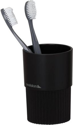 Sealskin Brave Zahnputzbecher, Zahnb&uuml;rstenhalter aus Kunststoff, Farbe: Schwarz