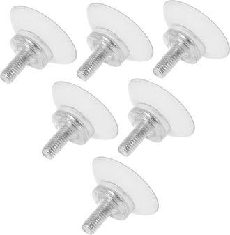 PartyKindom 6 Stück Transparente PVC Saugnäpfe mit Schraube Starke Haftung Vielseitig Einsetzbar für Fenster Fliesen Bad Küche Auto Geeignet für Schwere Lasten un