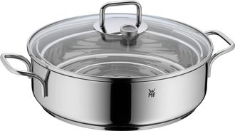 WMF Dampfgarer, Br&auml;ter mit Deckel backofengeeignet 5l, Induktion, Glasdeckel, Garthermometer, Garblech, Cromargan Edelstahl