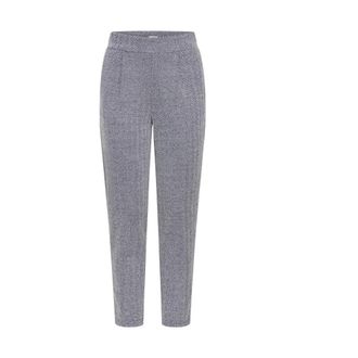 Ichi Ichi - Pantalon jacquard &agrave; chevrons bleu - Femme - Pantalons - Gris - Taille: 44 FR
