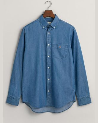 GANT Jeanshemd mit Button-Down-Kragen, Regular Fit in