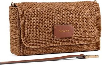 Nat & Nin Sac &agrave; bandouli&egrave;re en raphia et cuir