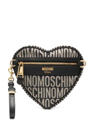 Moschino Clutch mit Logo - Schwarz