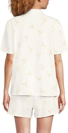 Lands End Besticktes Pyjama-Set aus Baumwoll-Jersey, Damen, Größe:36-38 regular, Weiß, Baumwolle, by Lands End