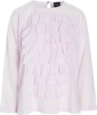 Bitte Kai Rand Femme, Blouses et Chemises, Rose, Taille: 36 FR Washi voile bluse med flæser