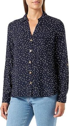 Vero Moda Vmbumpy L/S T-Shirt New WVN Noos Manches Longues, Navy Blazer/AOP : Bumpy Dot, M Femme