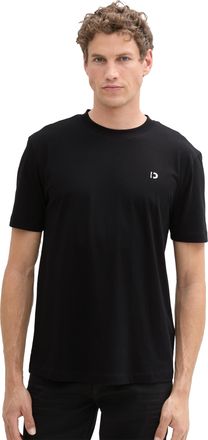 Tom Tailor Herren 1037655 Slim Fit T-Shirt in Unifarben aus Baumwolle, 29999-Black, XXL