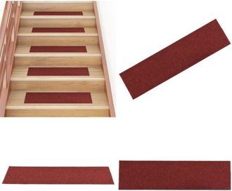 vidaXL Selbstklebende Treppenmatten 15 Stk. Rechteckig 76x20 cm Rot - Treppenmatten - Stufenmatten - Trittschutz - Anti-Rutsch - Nadelvlies - Home & Living