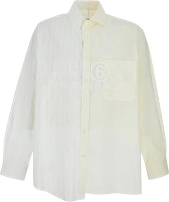 Maison Margiela Homme, Chemises, Blanc, Taille: S Numeric Asymmetric Shirt