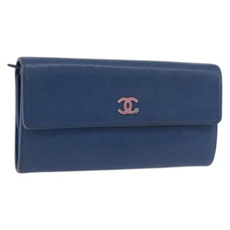 Chanel Portefeuille Long Pre-owned - Femme - Pre-owned - Bleu - Taille: ONE Size