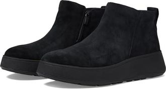 FitFlop Femme F-Mode Suede Flatform Zip Ankle Boots Bottes, All Black, 37 EU