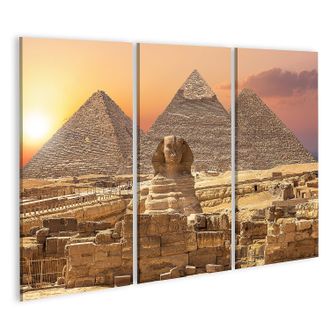 Islandburner Bild auf Leinwand Sphinx Piramiden Berühmtes Weltwunder Gizeh Ägypten Bilder Wandbilder Poster HROV-3P