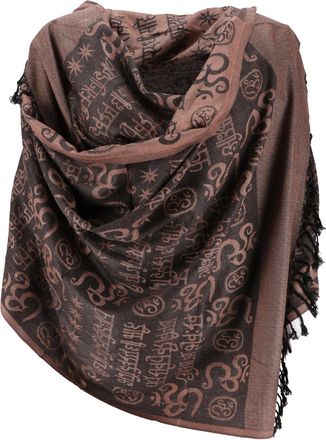 Guru Shop Pashmina Viskose Schal/Stola mit OM Muster - Braun, Herren/Damen, Synthetisch