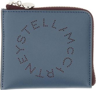 Stella McCartney Femme, Accessoires, Bleu, Taille: ONE Size Logo Zip Wallet