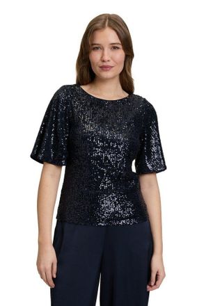 Vera Mont Kurzarmshirt Damen mit Fl&uuml;gel&auml;rmeln (1-tlg) Pailletten