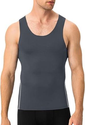 Generic DENGJIAMY D&eacute;bardeurs de bodybuilding pour homme - T-shirt d&eacute;t&eacute; &agrave; col en U pour homme - Haut tendance d&eacute;contract&eacute; sans manches, gris fonc&eacute;, 3XL