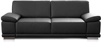 Cavadore 2,5-Sitzer Sofa Corianne in Kunstleder / Kleines Leder-Sofa in hochwertigem Kunstleder und modernem Design / Mit verstellbaren Armlehnen / 191 x 80 x 