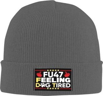 Generic Bonnet Tricoté Chien Fatigué Fdt Chaud Bonnets en Tricot Coupe-Vent Beanie Hiver pour Cyclisme Ski Sports