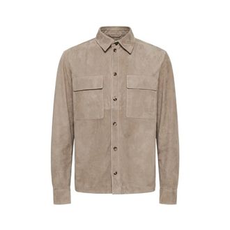 Agnona Leather Vestes - Homme - Vestes - Beige - Taille: L