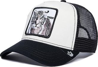 Goorin Brothers The Farm The White Tiger Casquette de camionneur réglable unisexe, languette à pression, taille unique, noir/blanc, Taille unique