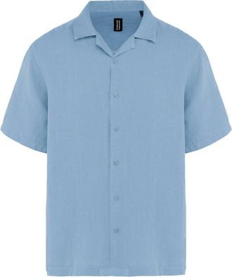 Bomboogie Homme, Chemises, Bleu, Taille: XL Chemise en Lin Coupe R&eacute;guli&egrave;re