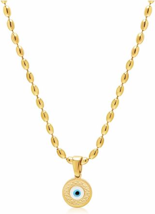 Nialaya Homme, Accessoires, Jaune, Taille: M Evil Eye Beaded Chain Necklace