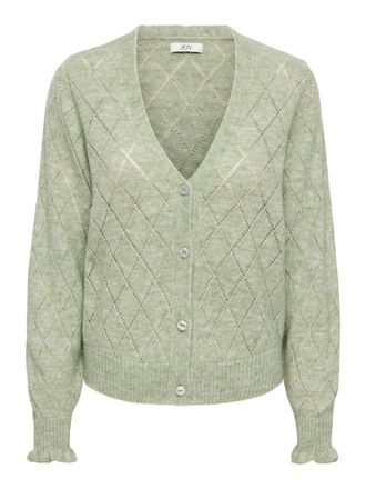 Jacqueline de Yong JdY Damen Jdyletty L/S V-Neck Struc Cardi KNT Noos, Seagrass, S