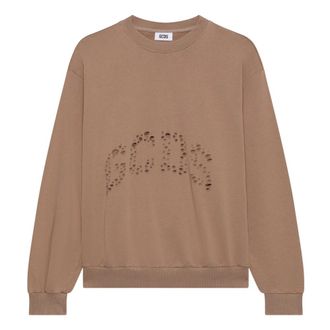 GCDS Distressed Cotton Sweatshirt - - Sweatshirts & Hoodies - Herren - Braun - XS