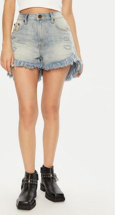 One Teaspoon Jeansshorts Outlaws 26779 Blau Regular Fit