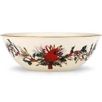 Lenox Winter Greetings Servierschüssel, 26 cm, Rot und Grün
