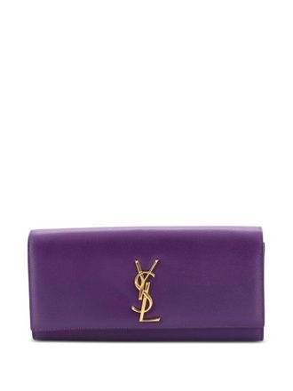 Saint Laurent Classic Monogram Long Clutch - Violett