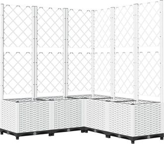 vidaXL Jardini&egrave;re avec treillis Blanc 120x120x136 cm pp
