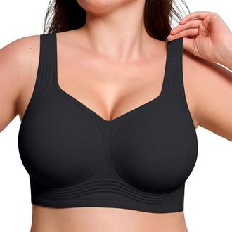 Generic Soutien-gorge sans fil en V profond push-up sans couture pour t-shirt - Bretelles larges - Rassemblez les sous-v&ecirc;tements - Plus de poitrine affaiss&eacute;e 