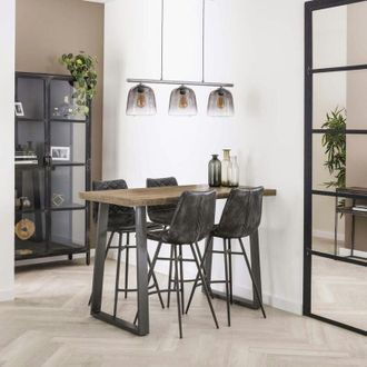 Pier Import Table bar bois de manguier acier 135 cm lucknow