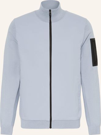 HUGO BOSS Strickjacke Momentum Im Materialmix Mit Merinowolle grau
