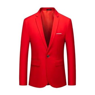 Generic Veste pour homme - Coupe ajust&eacute;e - Blazer &agrave; un bouton - Veste de costume moderne - Couleur unie - &Eacute;l&eacute;gante - Pour les affaires, les mariages, les f&ecirc;te