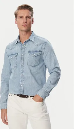 Tommy Hilfiger Jeanshemd Western MW0MW44983 Hellblau Regular Fit