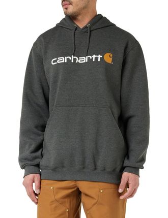 Carhartt Work in Progress Herren, Weites, mittelschweres Sweatshirt mit Logo-Grafik, Anthrazit meliert, XS