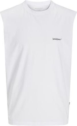 Jack & Jones Sleeveless Tee SS Crew Neck Jorvarenna T-Shirt sans Manches à col Rond, Blanc éclatant, XXL Hommes
